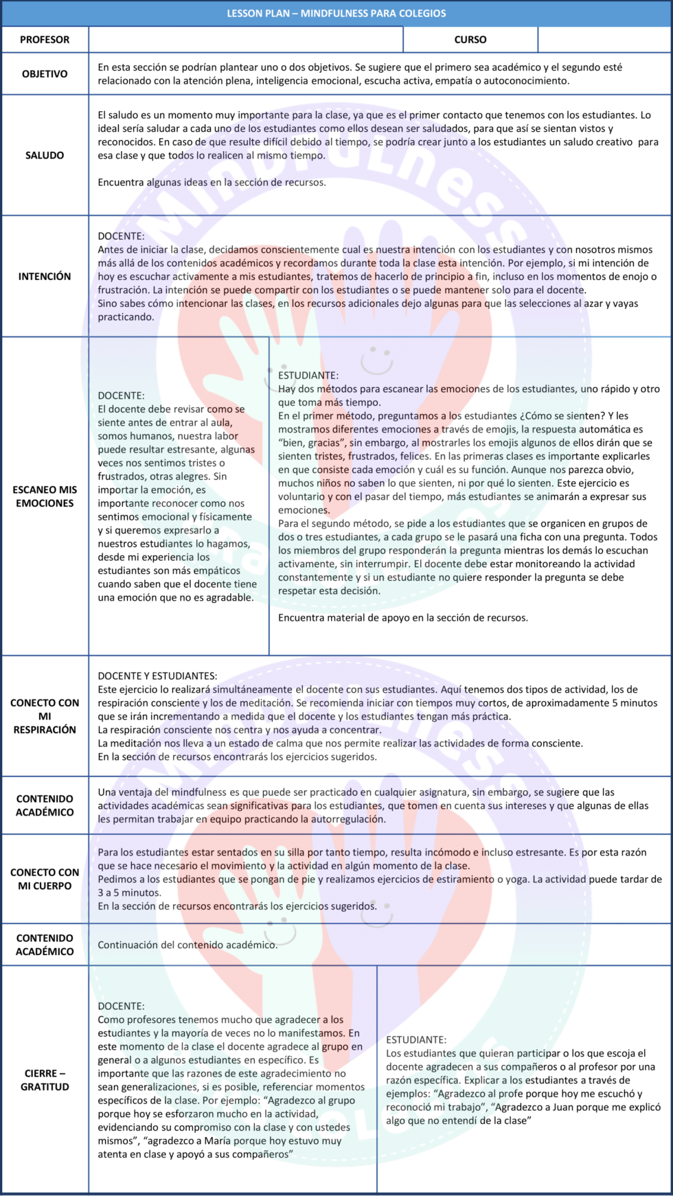 Lesson Plan | Mindfulness para colegios